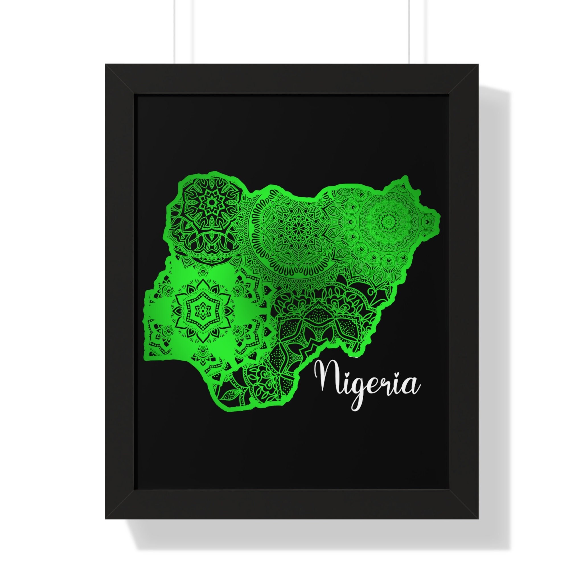 Nigeria Map Framed Poster Dark Nigeria Christmas Gift - Etsy