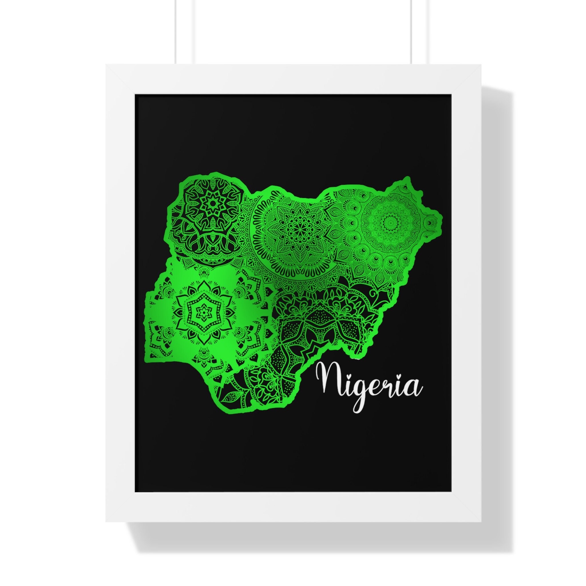 Nigeria Map Framed Poster Dark Nigeria Christmas Gift - Etsy