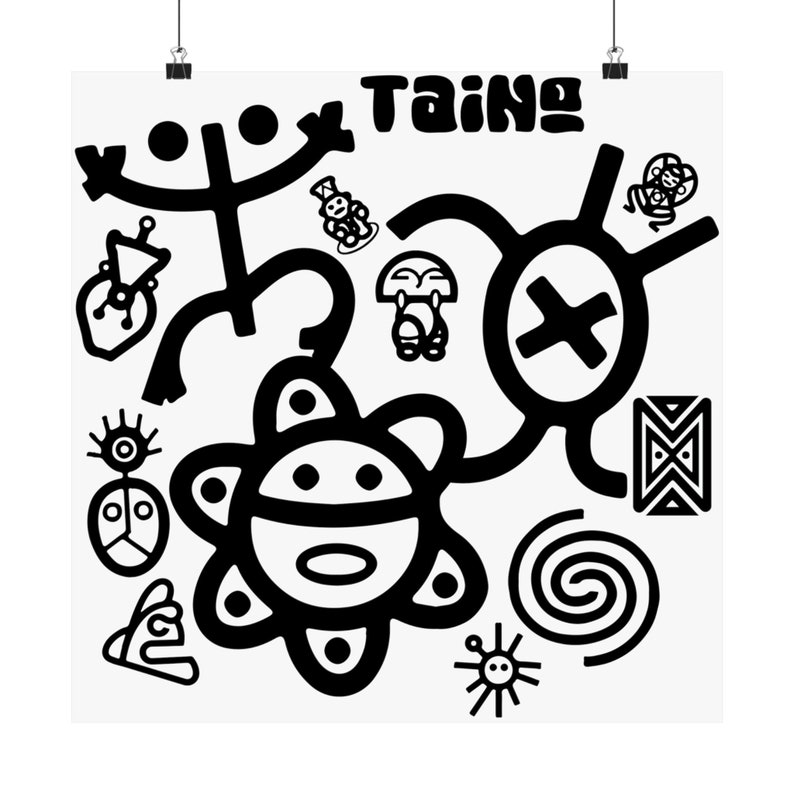 Native Taino Symbols Poster Wall Art Decor Taino Boricua Puerto Rico ...