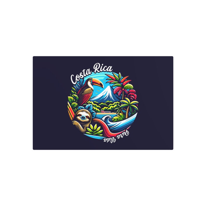 Costa Rica Pura Vida Metal Sign - Wall Art Metal Decor Poster Dark ...