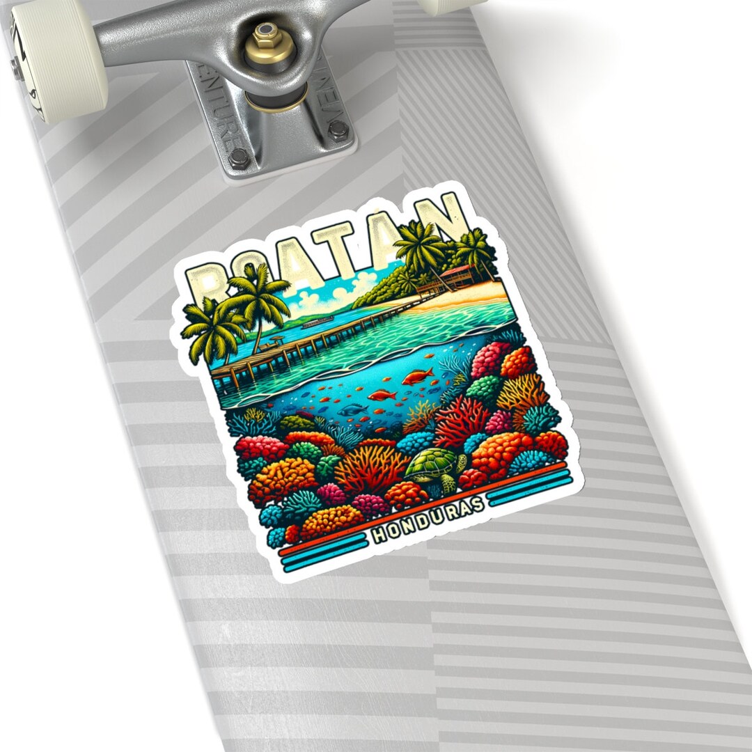Roatan Honduras Stickers Kiss-cut Dark - Etsy