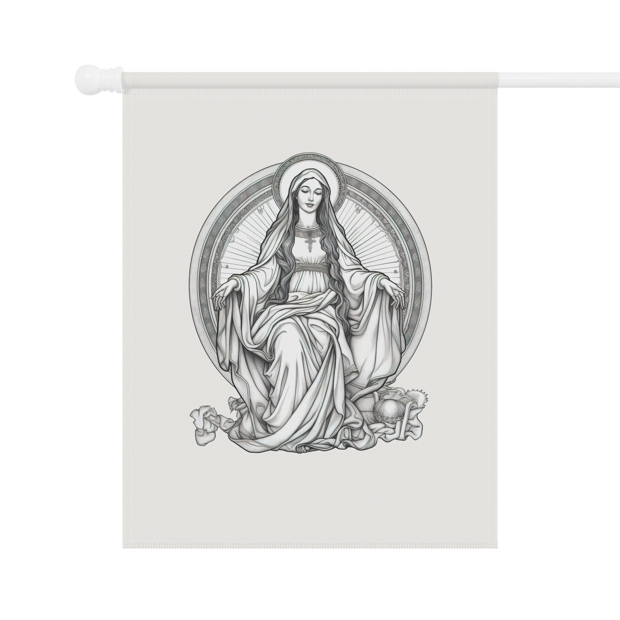 Hail Mother Mary Printed Flags House Garden Banners Light - Etsy