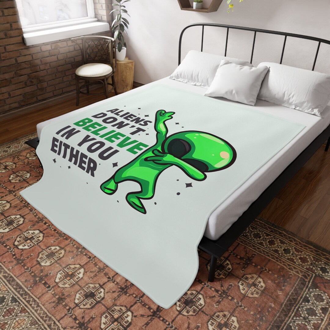 Believe in Aliens Meme Plush Fleece Blanket Light Alien Swag - Etsy