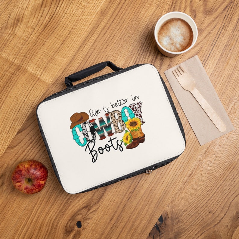 Cowboy Boots Life Lunch Box Insulated Zipped Box Light Western Boots ...