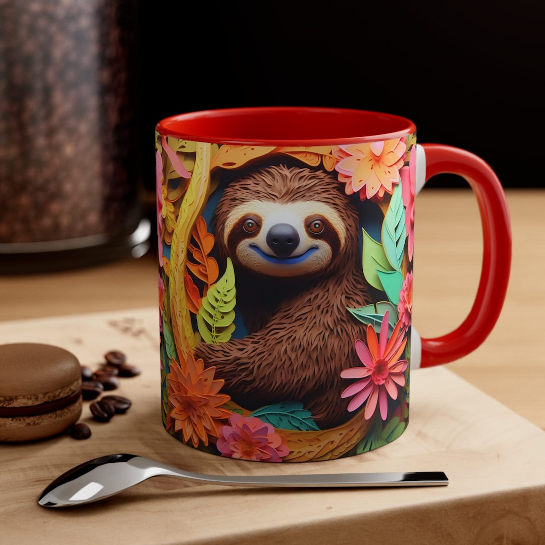 Vibrant Pura Vida Sloth Coffee Mug ( Coloured Inside ) Light - Costa ...