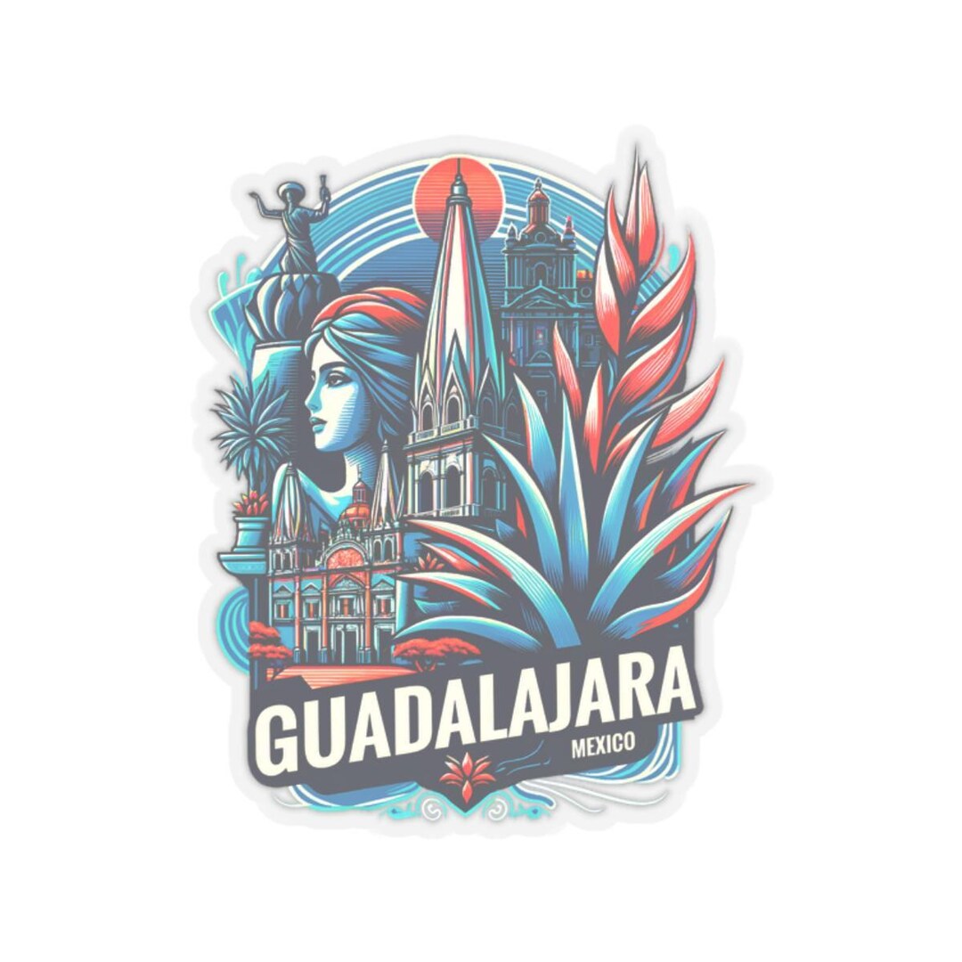Guadalajara Mexico Stickers ( Kiss-cut ) Dark - Etiqueta Engomada - Etsy