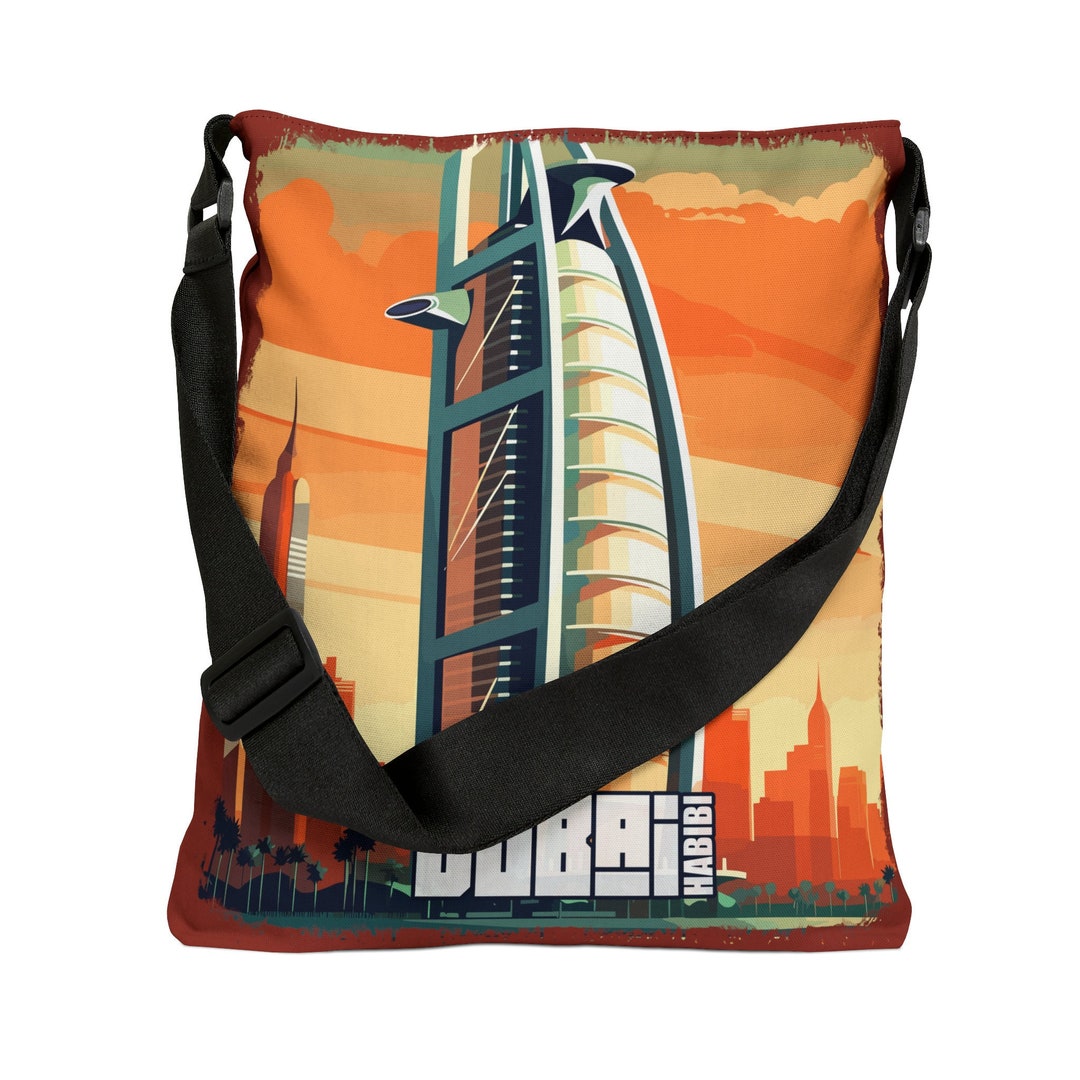 Dubai Habibi Burj Al Arab Tote Bag Purse adjustable Dark Burj Al Arab ...