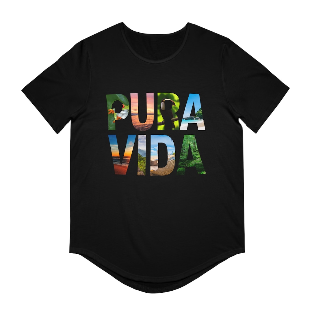 Pura Vida Shirt curved Hem Camisa Dark - Etsy