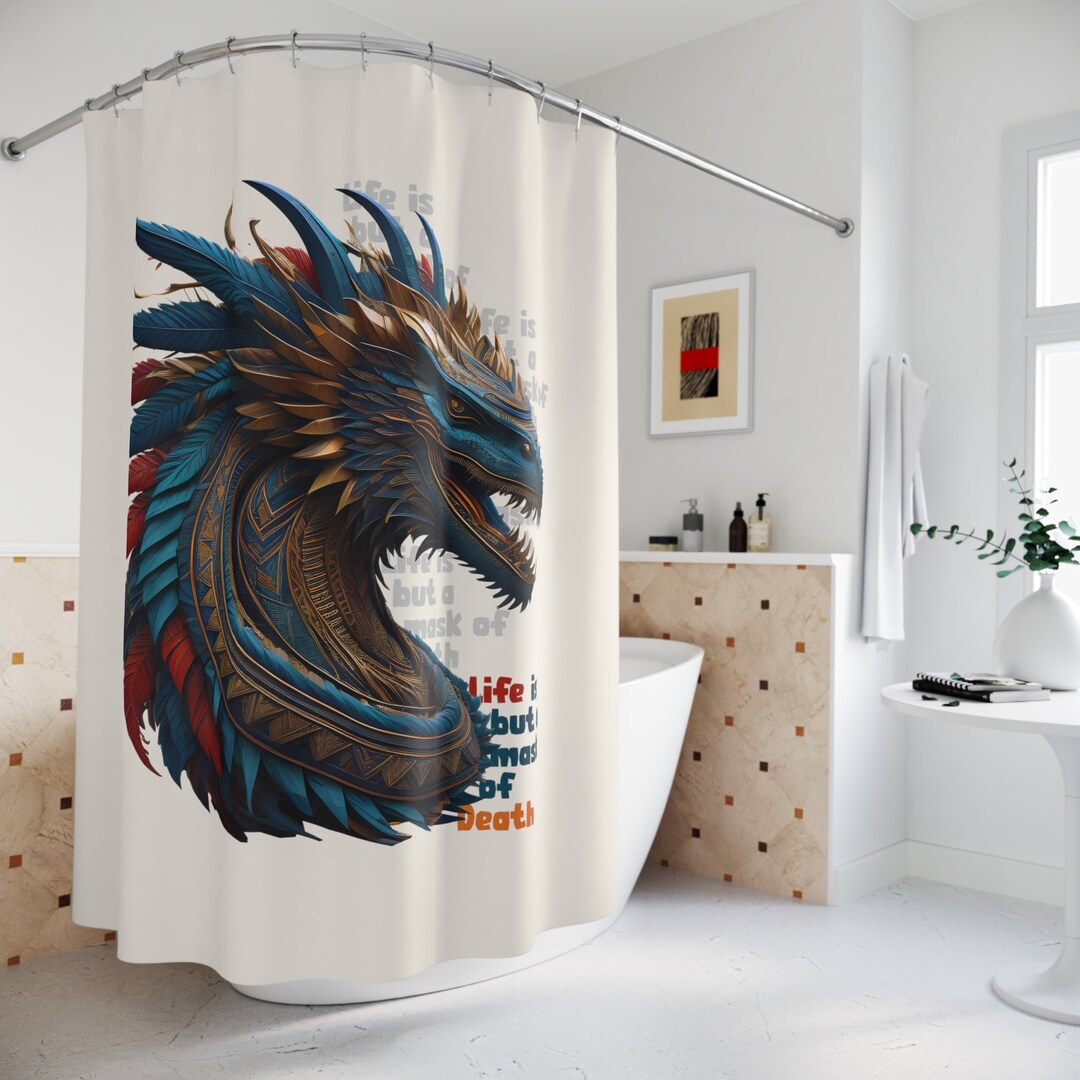 Aztec Quetzalcoatl God Shower Curtain Bathroom Accessories Light Aztec ...