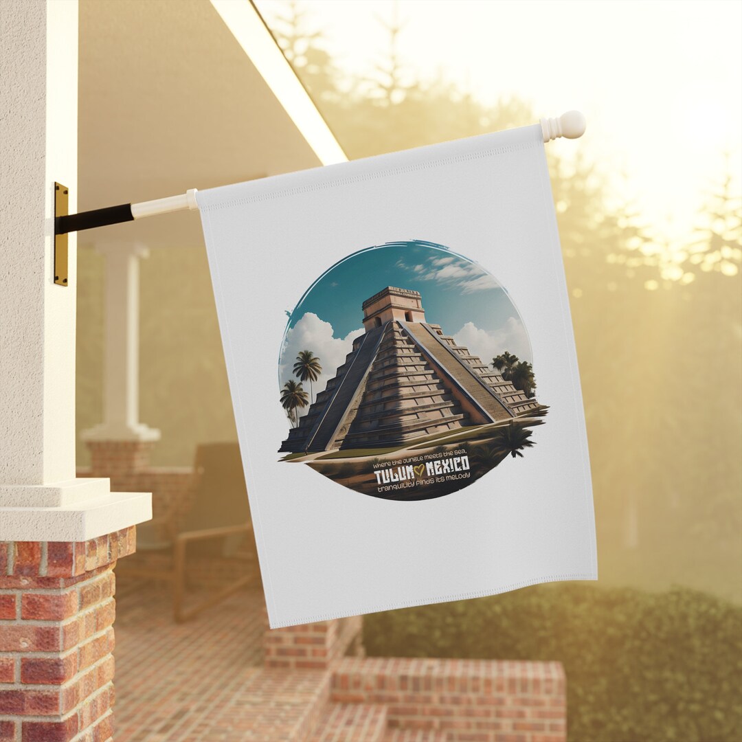 Tulum Mexico Mayan Pyramid Printed Flags House Garden - Etsy