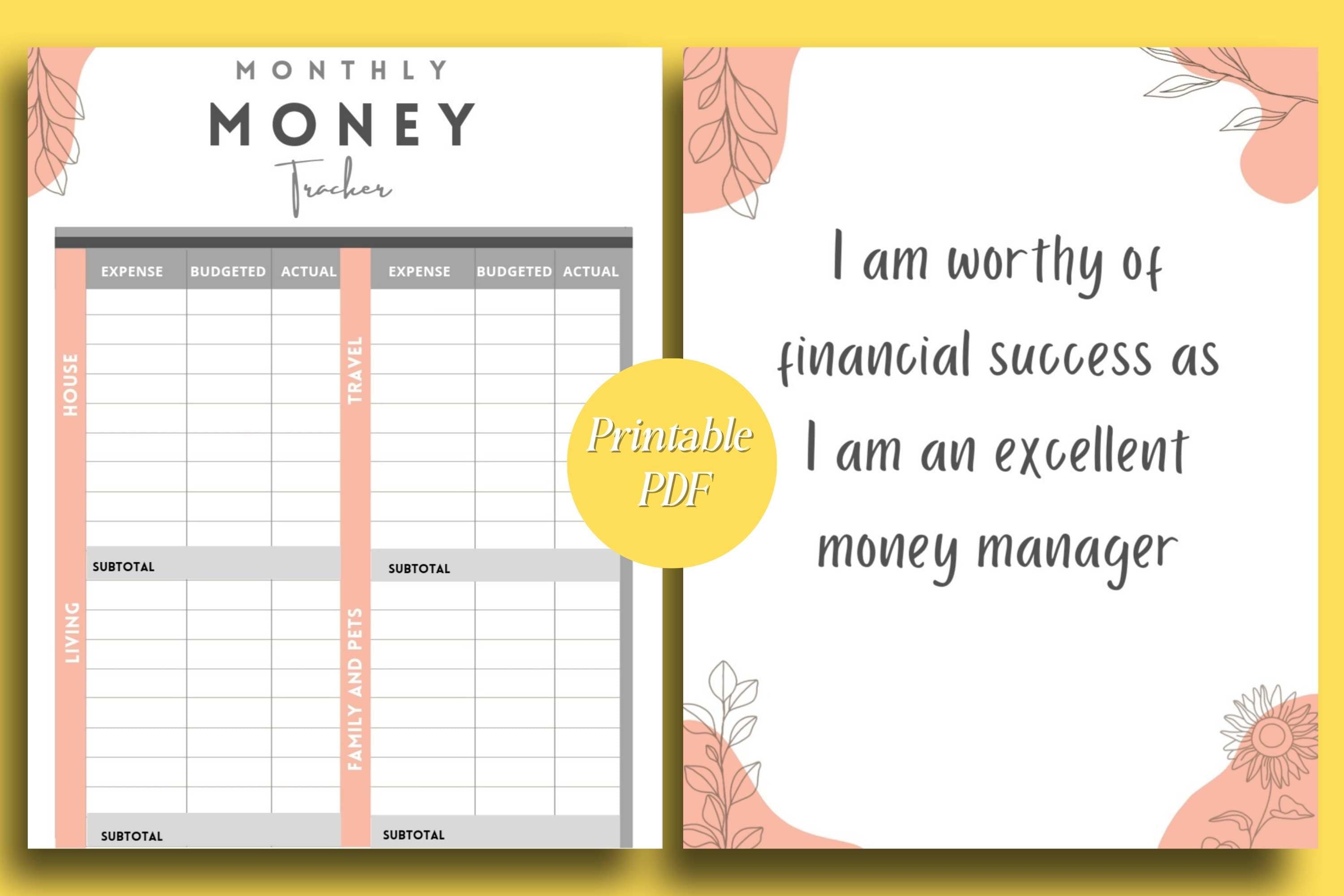 Positive Money Planner Printable Savings Pages for Finances ...