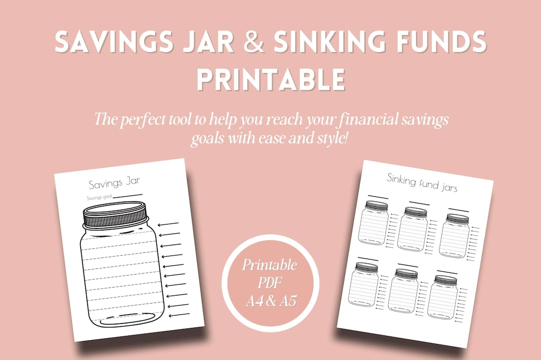 Printable Savings Jar Printable Tracker Savings Sinking Funds ...