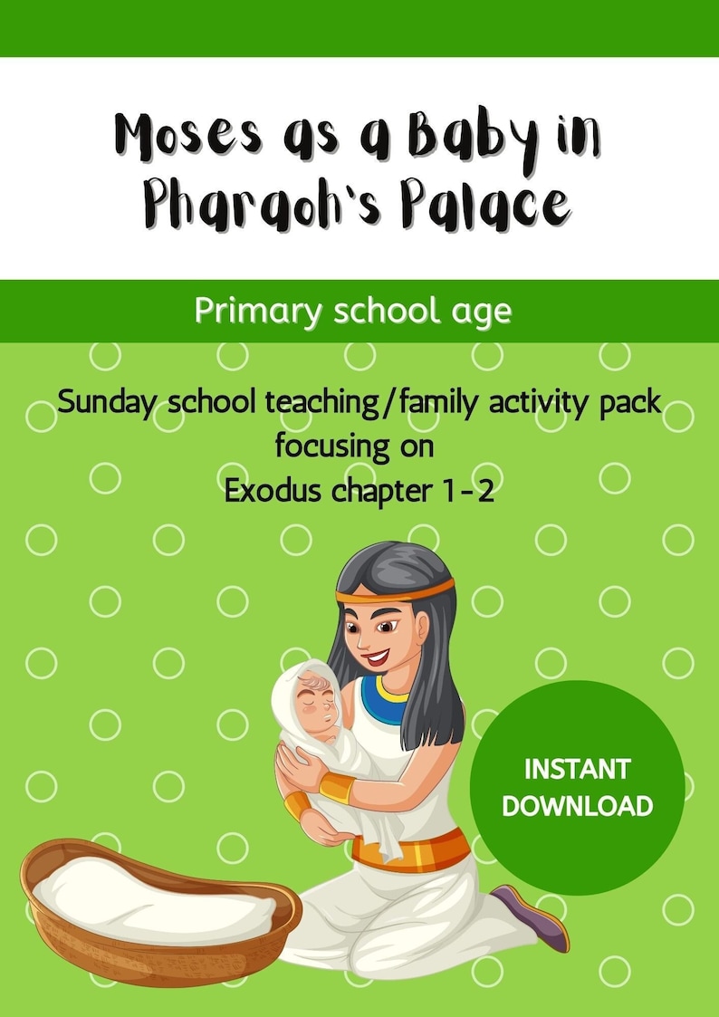 Baby Moses | A4 Size | Sunday School Lesson | Christian | Homeschool ...