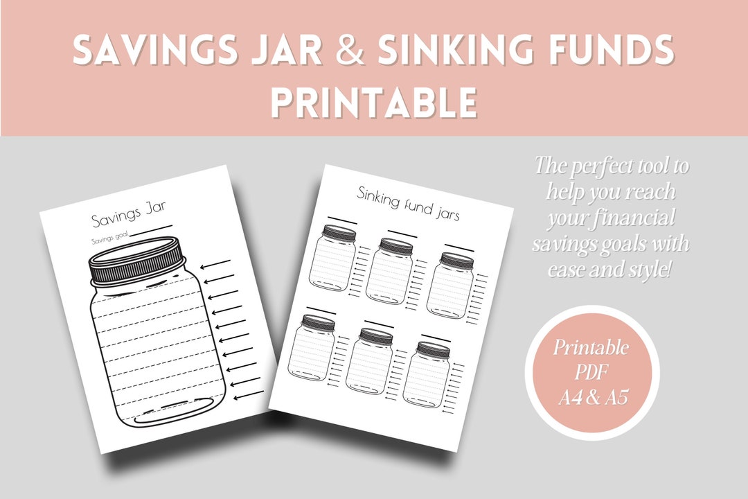 Printable Savings Jar Printable Tracker Savings Sinking Funds ...