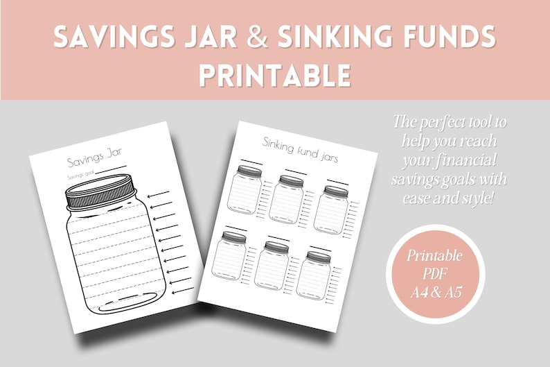 Printable Savings Jar Printable Tracker Savings Sinking Funds ...