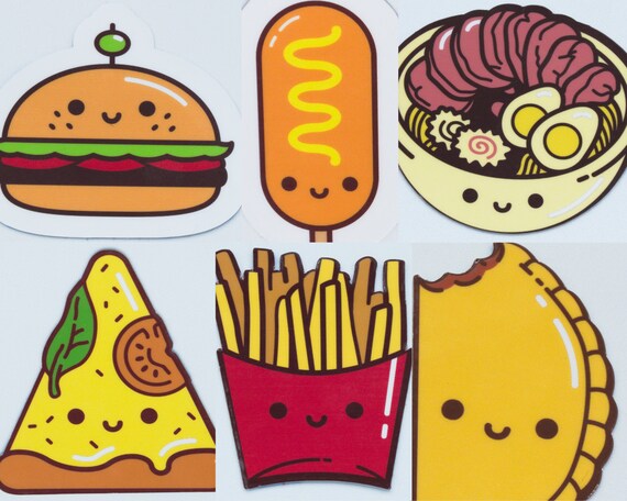 Food Sticker Pack Glossy Vinyl Stickers Decals Art Water-Resistant ...