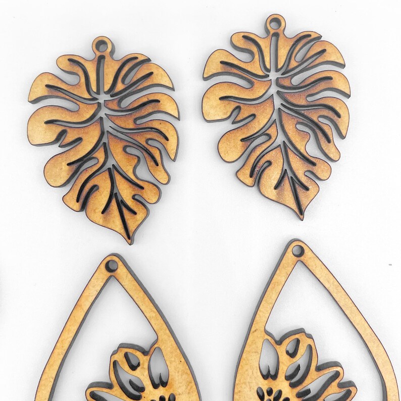 Sunflower Monstera Mushroom Nature Earring SVG Pack Laser - Etsy