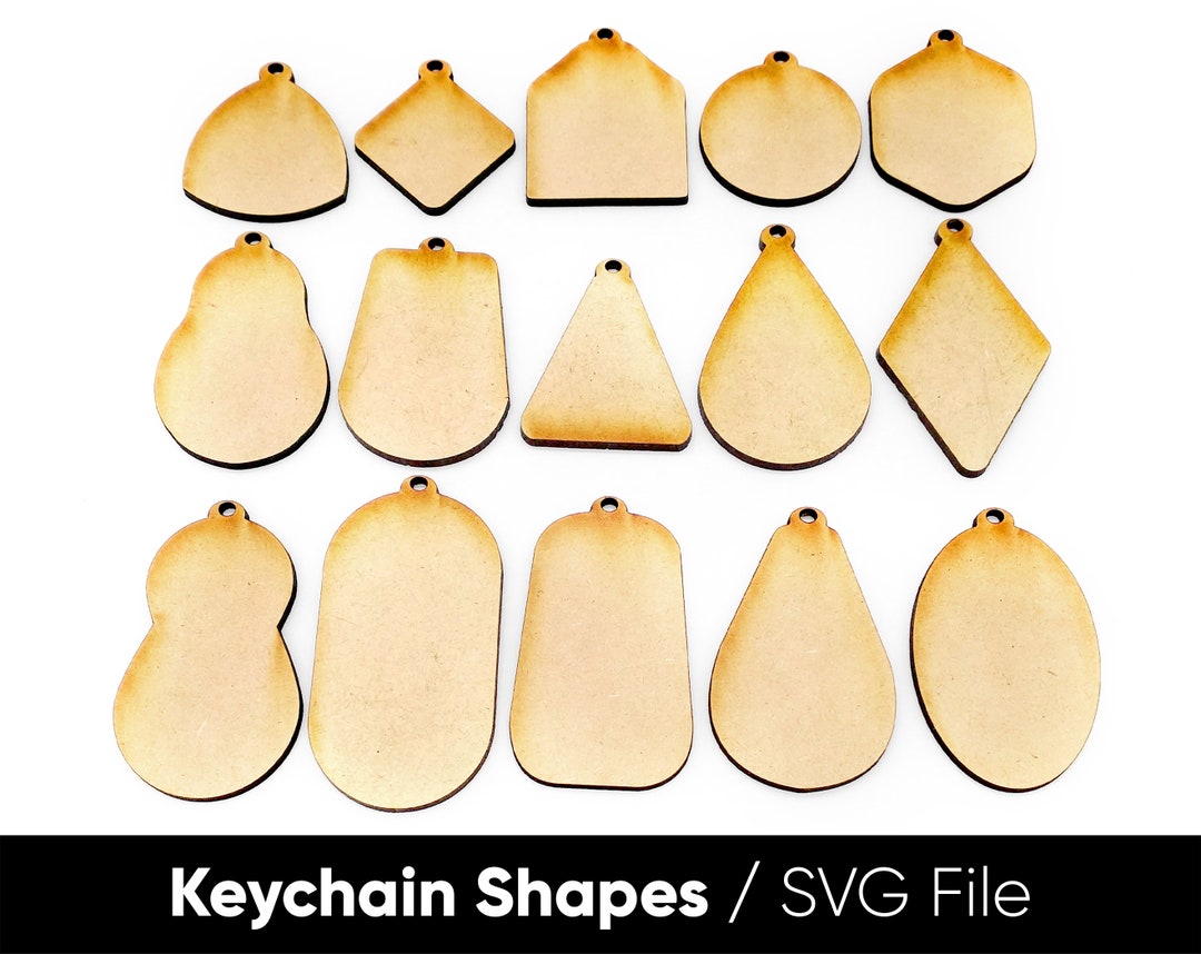 Keychain Shapes Basic Shapes Laser Cut Files Svgepsai - Etsy