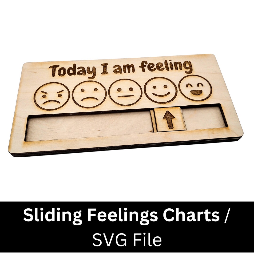 Sliding Feeling Chart Mood Chart - Laser Cut Files - SVG - Glowforge ...