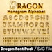 Dragon Font Pack - Dragon Monogrammed Alphabet - Laser Engrave Files ...