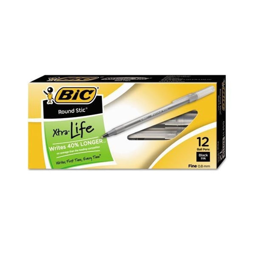 BIC Round Stic Xtra Precision Ballpoint Pen Stick Fine 0.8 - Etsy