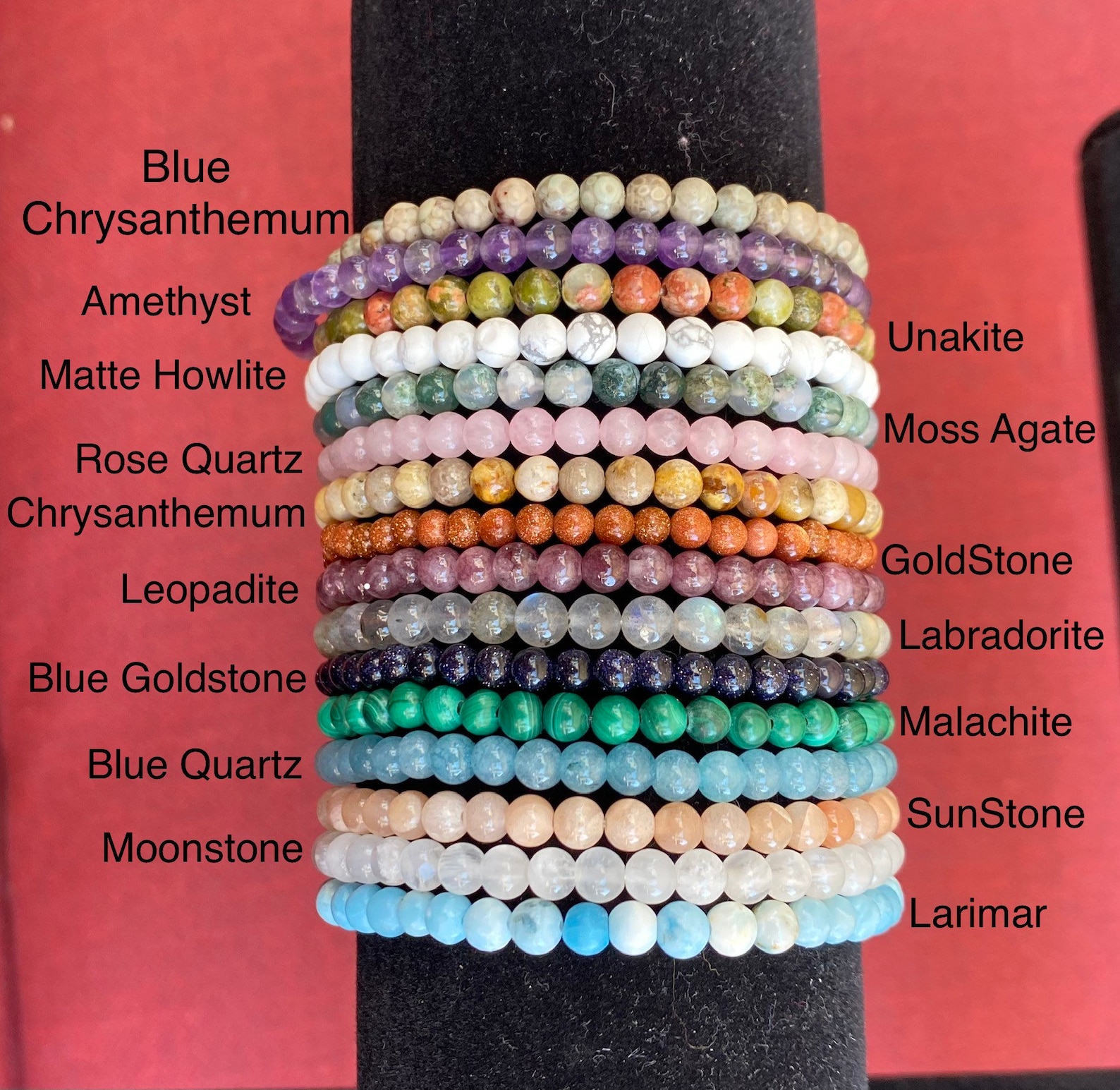 Natural Stone Stretch Bracelet 4mm Healing Gemstone Beaded - Etsy