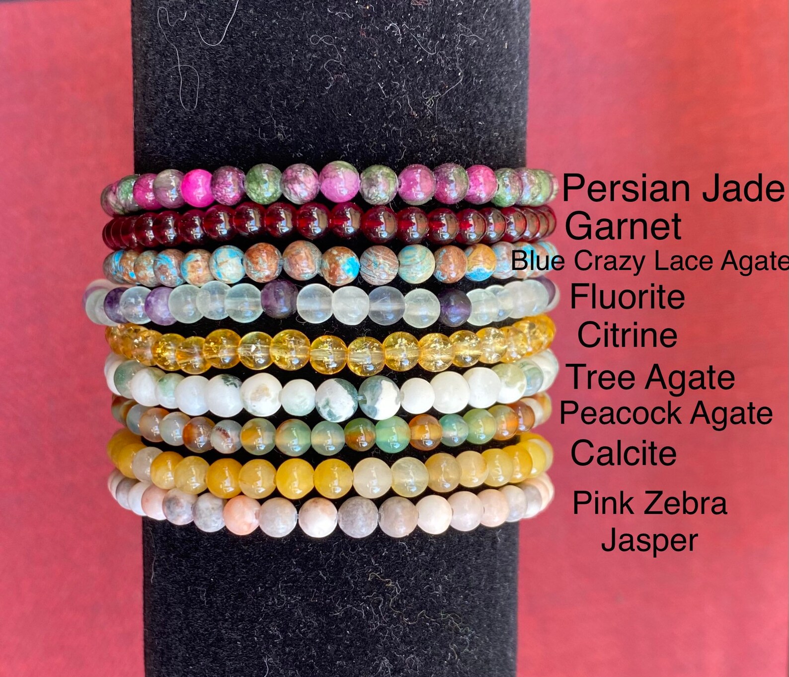 Natural Stone Stretch Bracelet 4mm Healing Gemstone Beaded - Etsy