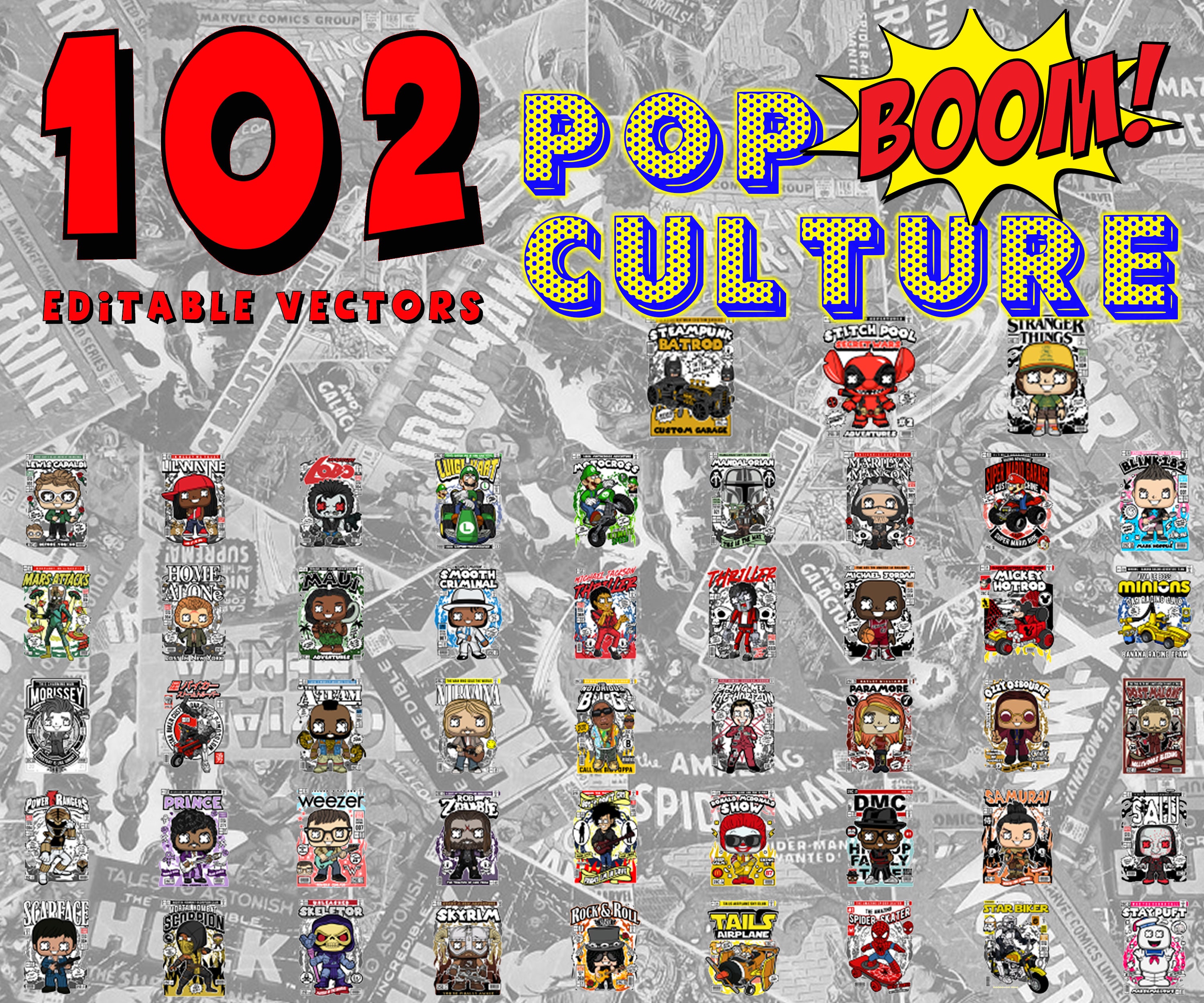 102 PNG and AI Vectors Culture POP - Etsy