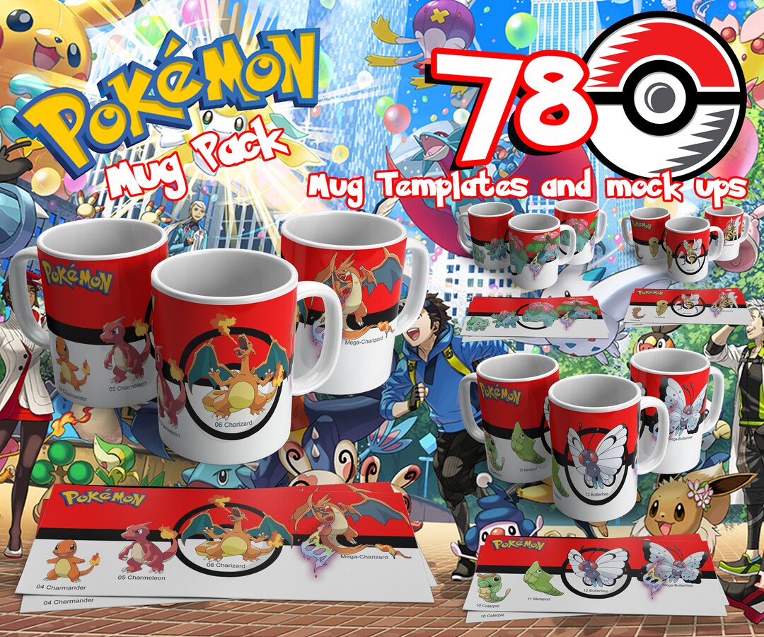 Pokemon Mug Pack 78 Mug Templates and Mock Ups - Etsy