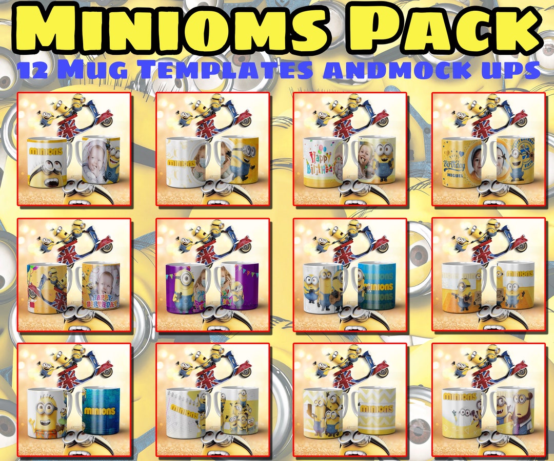 12 MINIOMS MUG TEMPLATES Pack 12 Templates and Mock Ups - Etsy