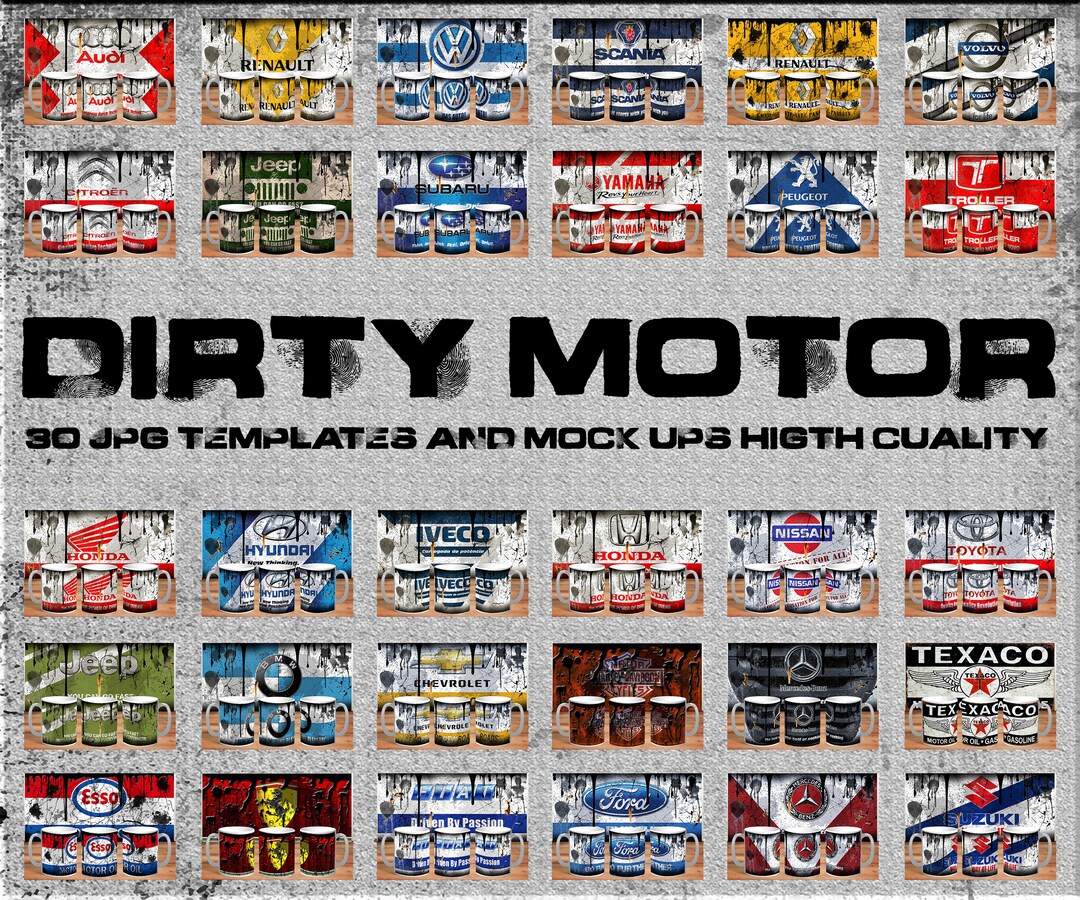 DIRTY MOTORS MUGS 30 Mug Templates and Mock Ups. - Etsy UK