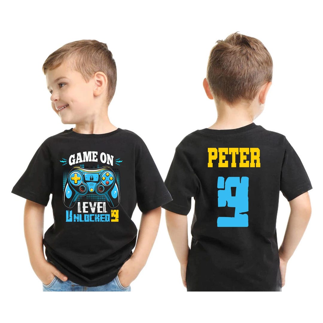 Video Game Birthday Shirt, Personalized Gamer Birthday Shirts, Level ...