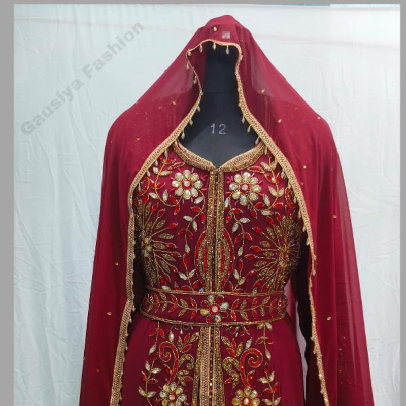 Red Fancy Abaya - Etsy