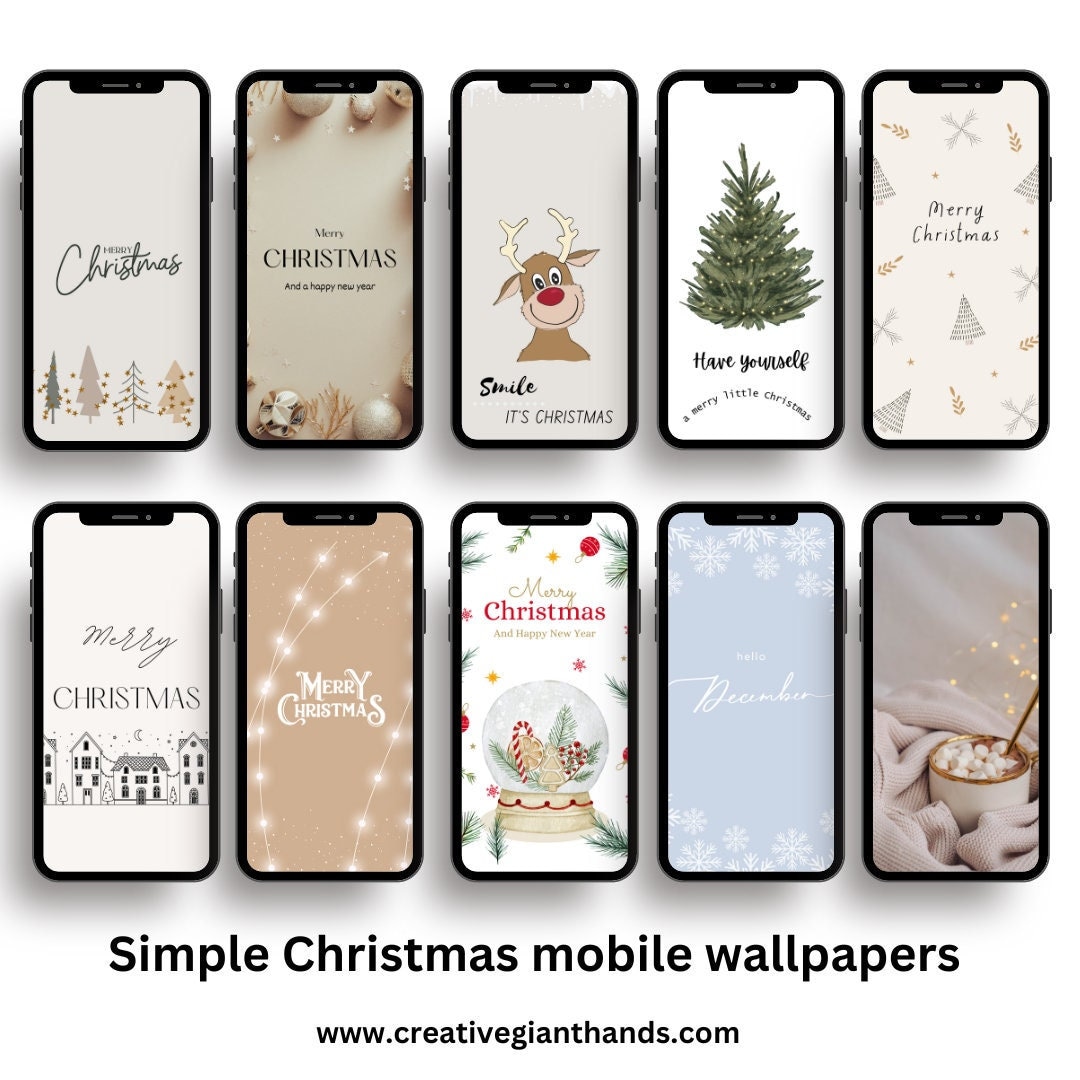 Christmas Phone Wallpaper, Cute Festive Lock Screen (digital Download ...