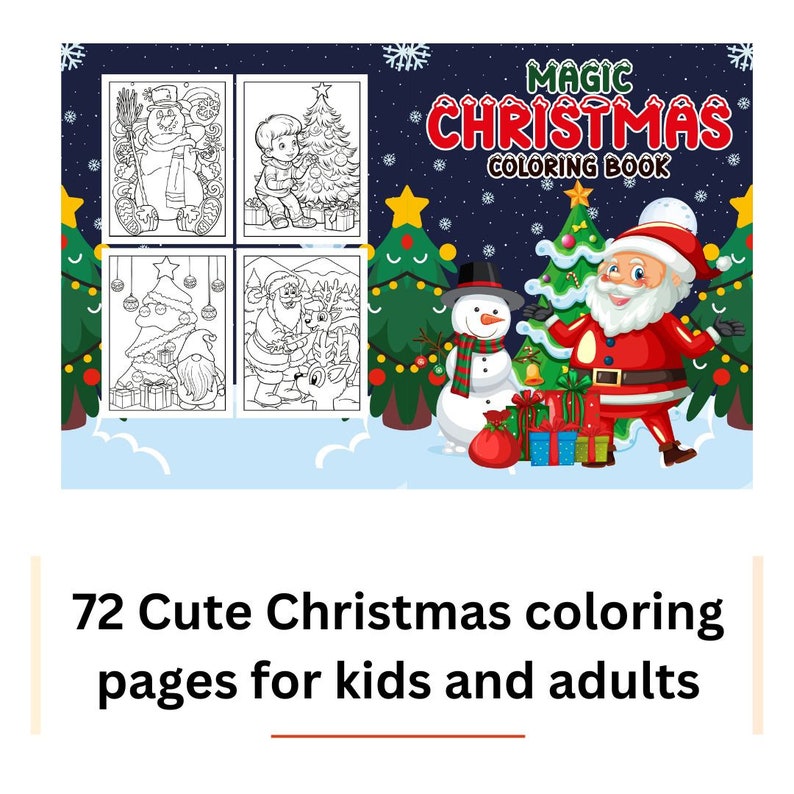 Magic Christmas Colouring Book - Cute Christmas Colouring Pages for ...