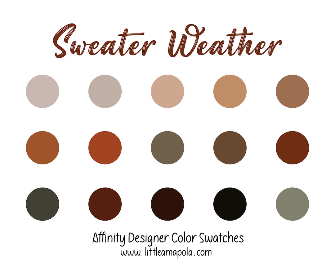 Sweater Weather Color Palette | Affinity Designer Swatches | Handpicked ...