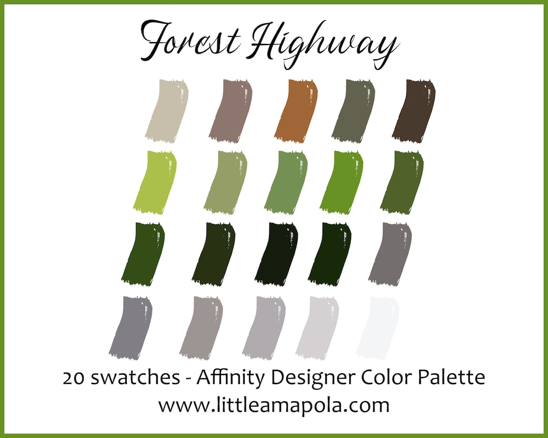 Affinity Designer Color Palette | Forest Highway | Handpicked Color ...