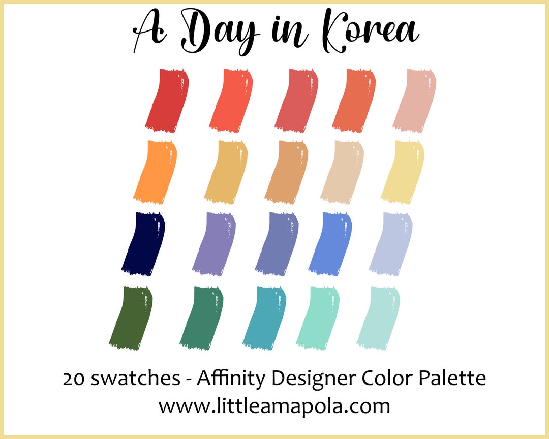 Affinity Designer Color Palette | A Day in Korea | Handpicked Color ...