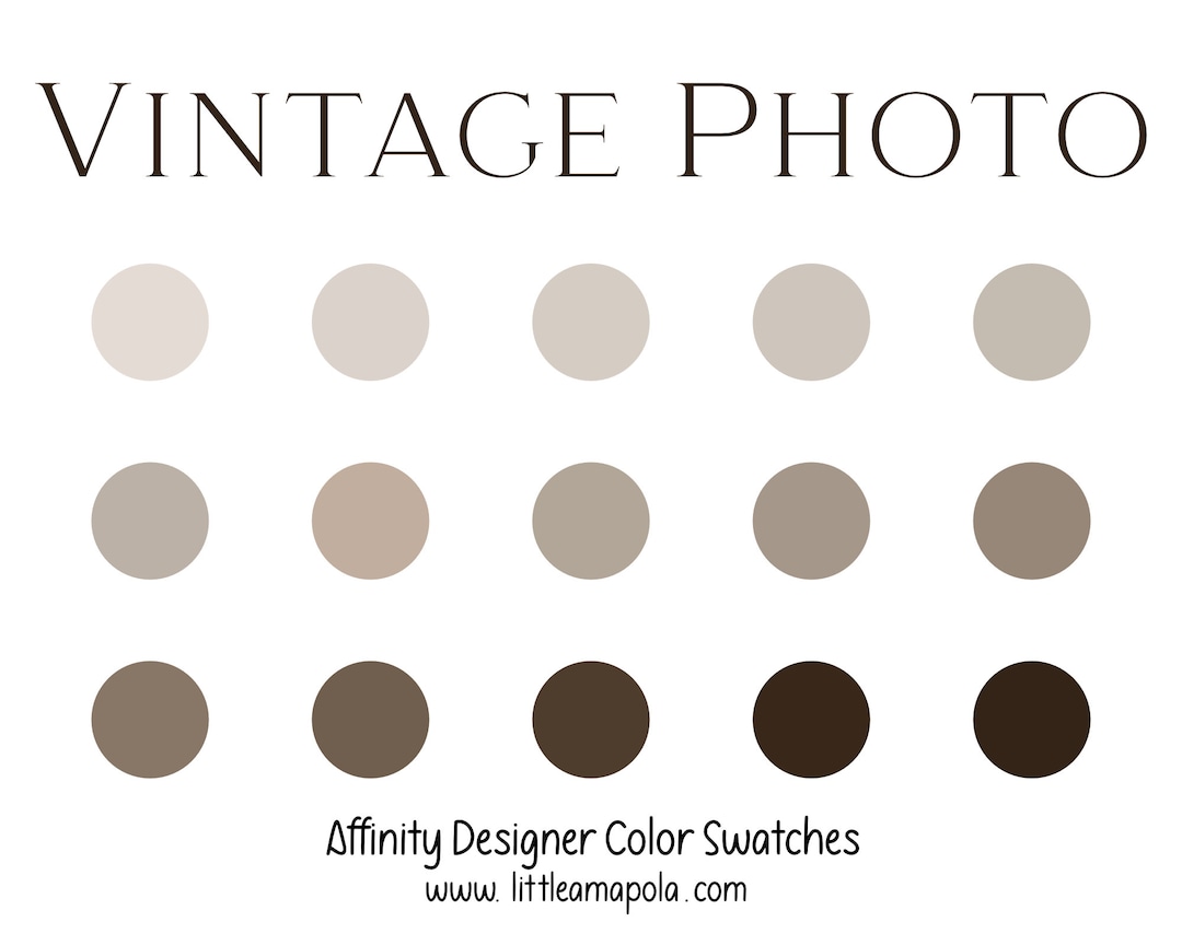Vintage Photo Color Palette | Affinity Designer Swatches | Handpicked ...
