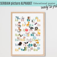 Safari Alphabet Poster: Serbian Cyrillic, Latin, English - Etsy