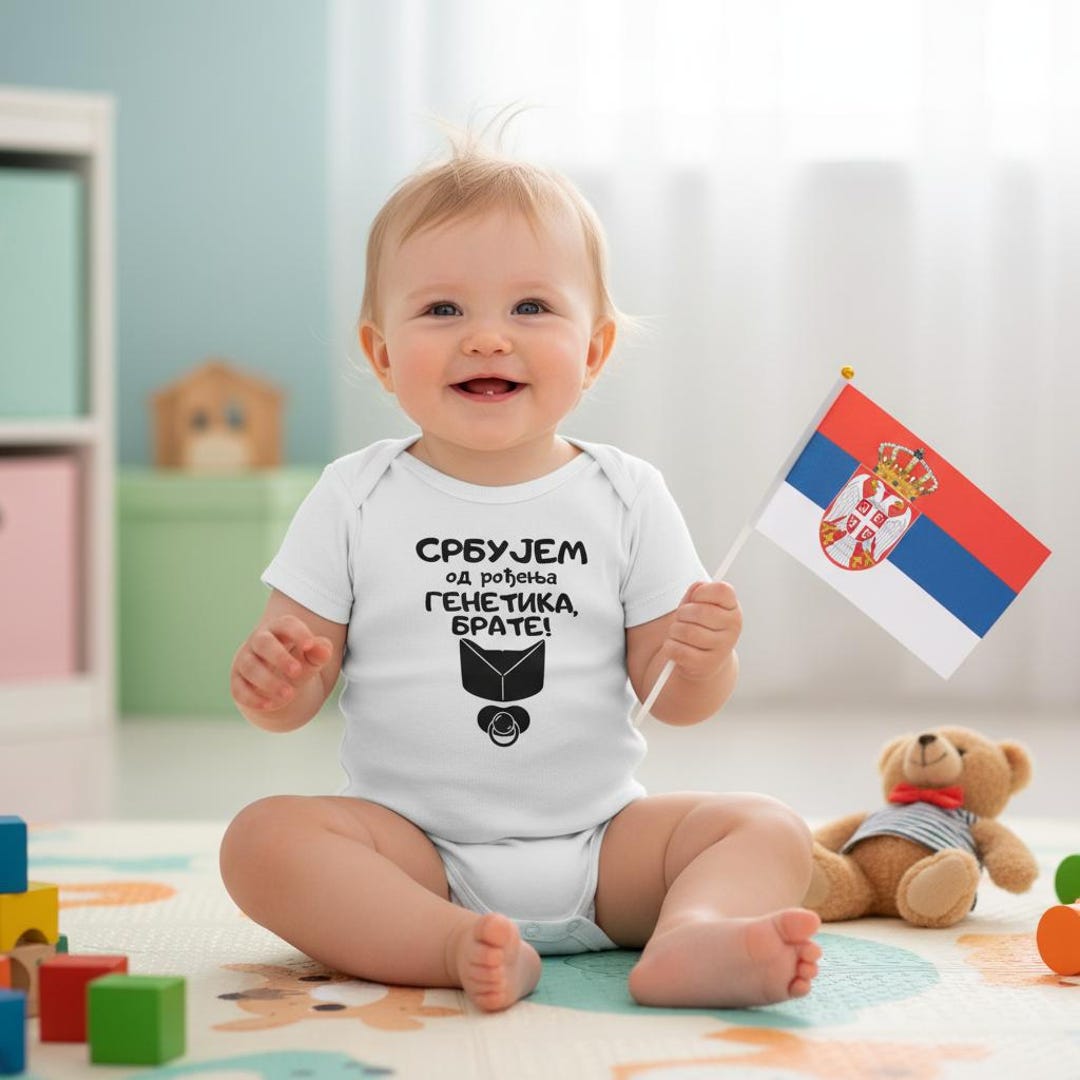 Srbujem Od Rođenja Bodysuit | Serbian Baby Outfit | Funny Serbian Gift ...