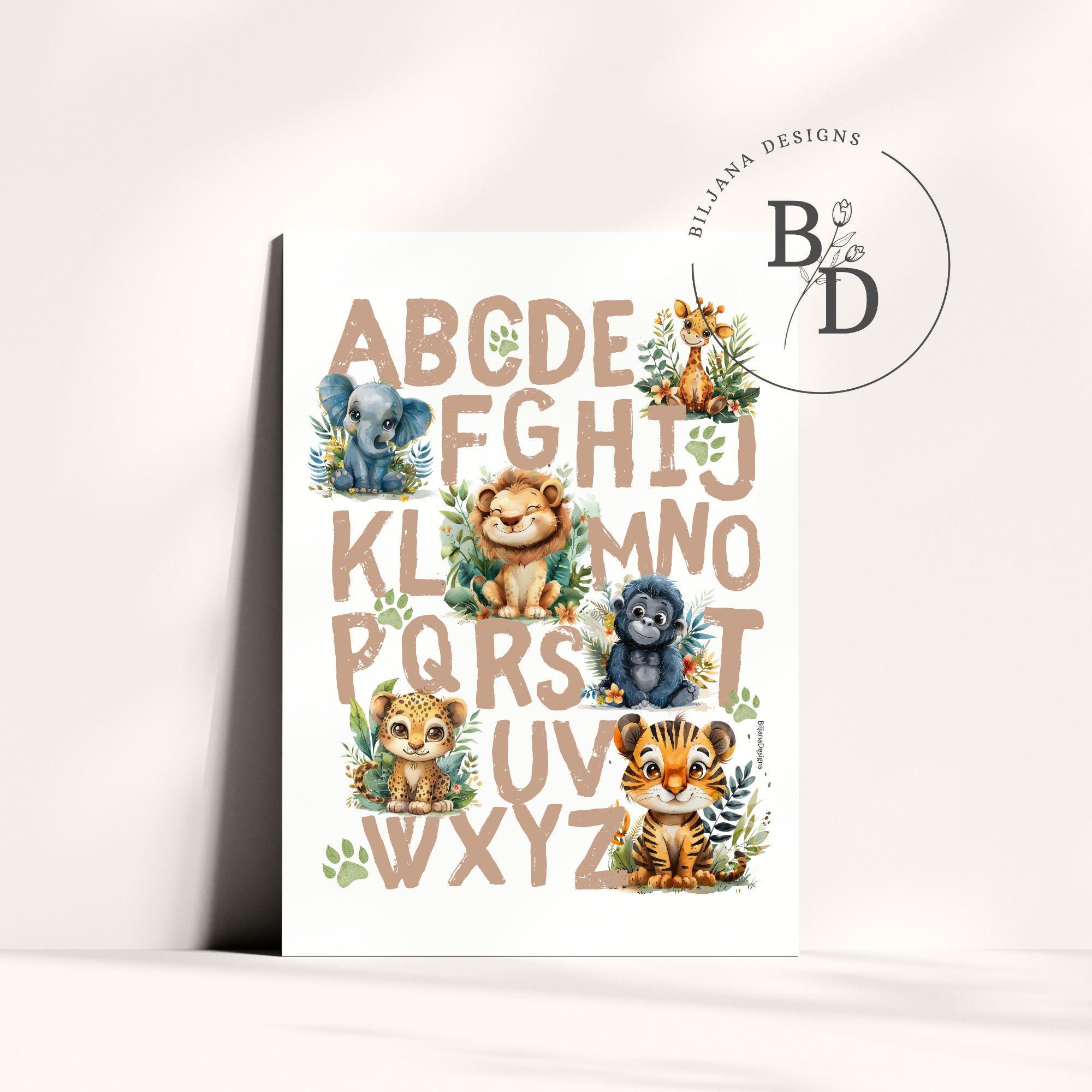 Serbian Safari Alphabet Poster | Cyrillic Poster | Azbuka Poster ...