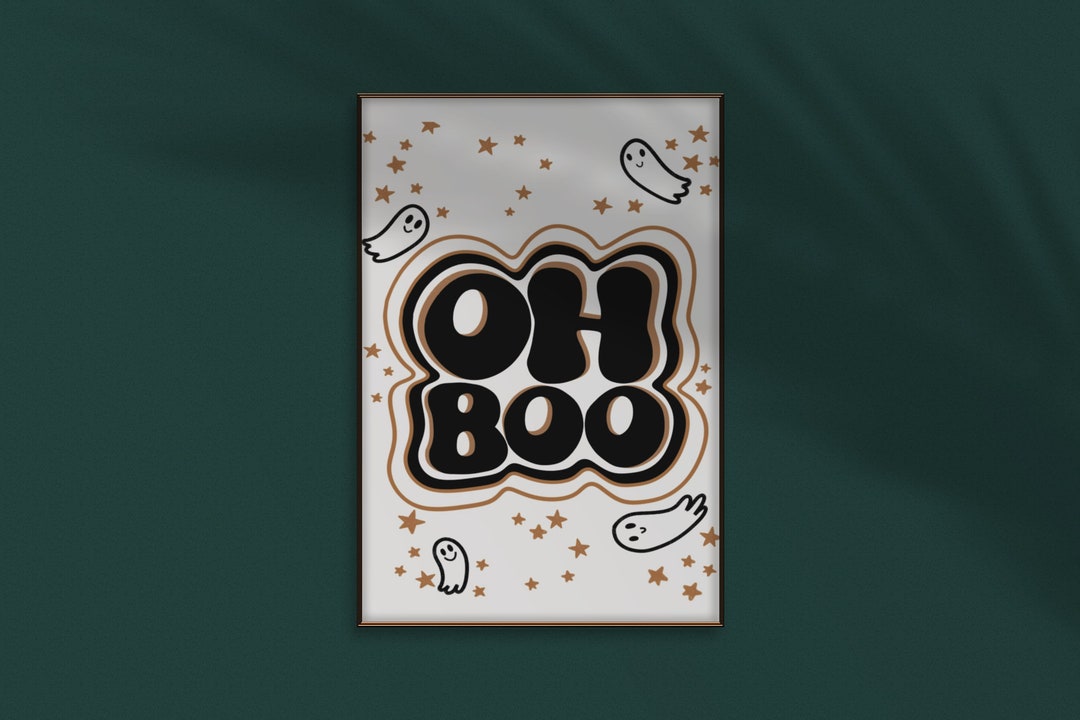 Oh Boo, Text Printable, Digital Download, Boho Art Wall Decor, Quote ...
