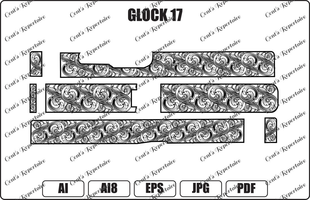 Glock 17 Scrollwork for Slide, Fiber Laser File, Digital Download, AI8 ...