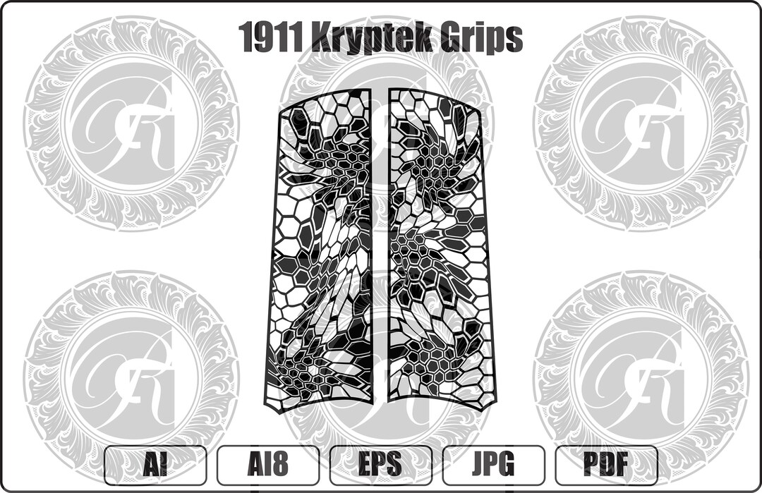 1911 Kryptek Grip Design Ai Vector Artwork, AI8, EPS - Etsy