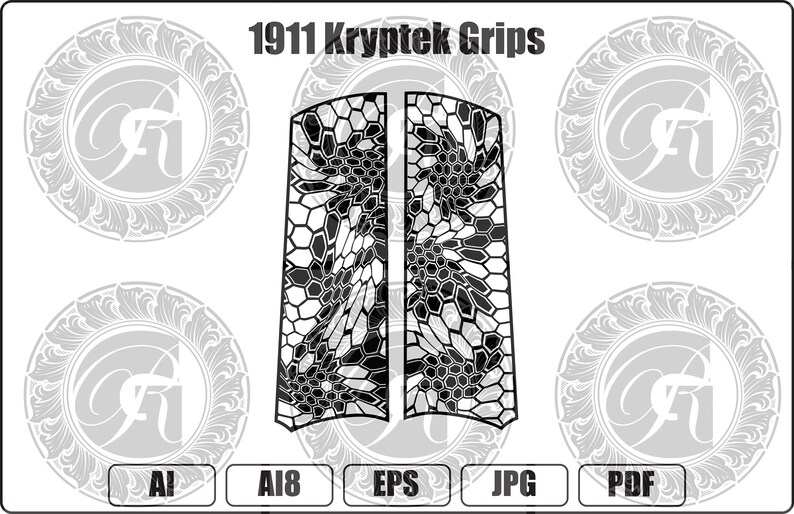 1911 Kryptek Grip Design Ai Vector Artwork, AI8, EPS - Etsy