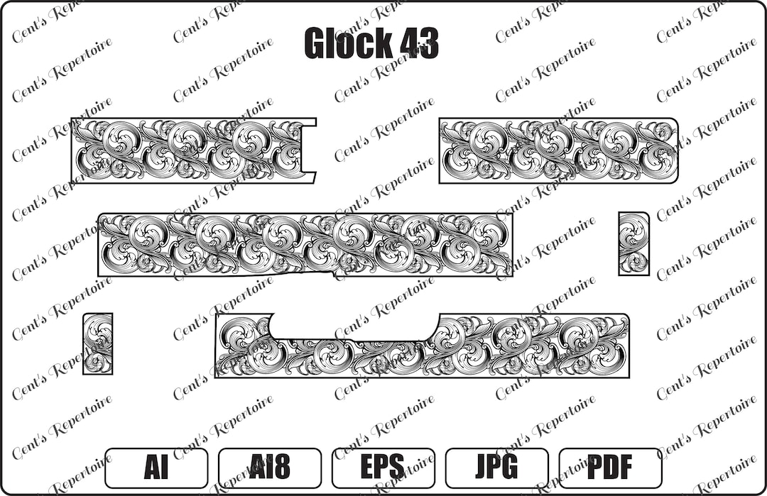 Glock 43 Scrollwork for Slide, Fiber Laser File, Digital Download, AI8 ...