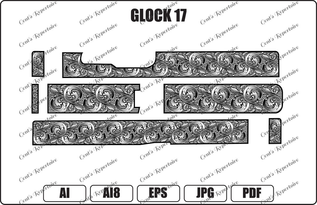 Glock 17 Scrollwork for Slide, Fiber Laser File, Digital Download, AI8 ...