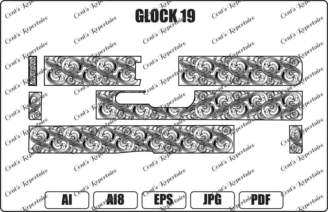 Glock 19 Scrollwork for Slide, Fiber Laser File, Digital Download, AI8 ...