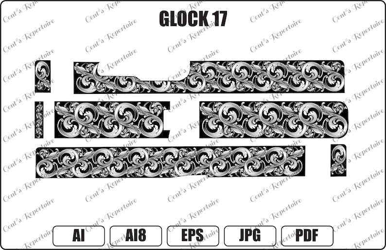Glock 17 Scrollwork for Slide, Fiber Laser File, Digital Download, AI8 ...